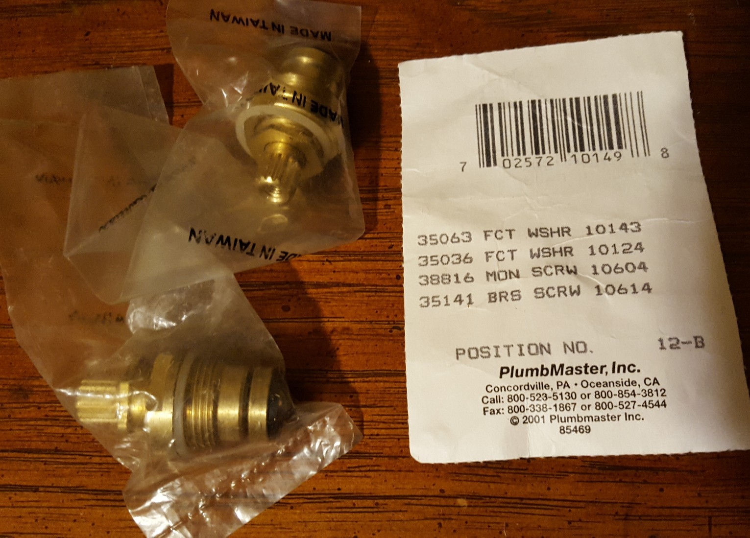 Central Brass Stem Replacements by Plumbmaster, 1 Set (New) | eBay