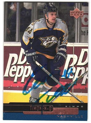 Kimmo Timonen Autographed 1999 Upper Deck Card #74 Nashville Predators ...