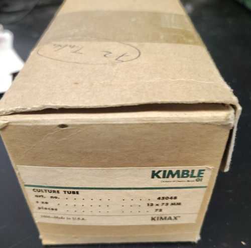 kimble 12 X 75 mm test tube case of 68 open box BG | eBay