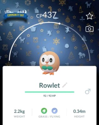 Rowlet With CDay Background - Pokemon Go | eBay