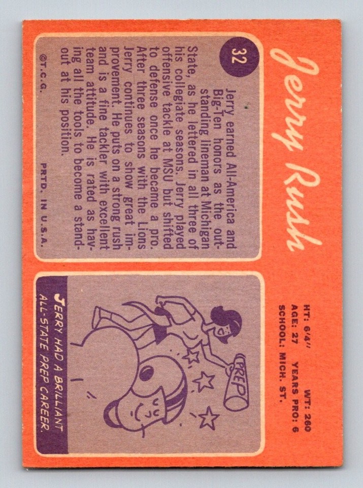 1970 Topps #32 Jerry Rush RC | eBay