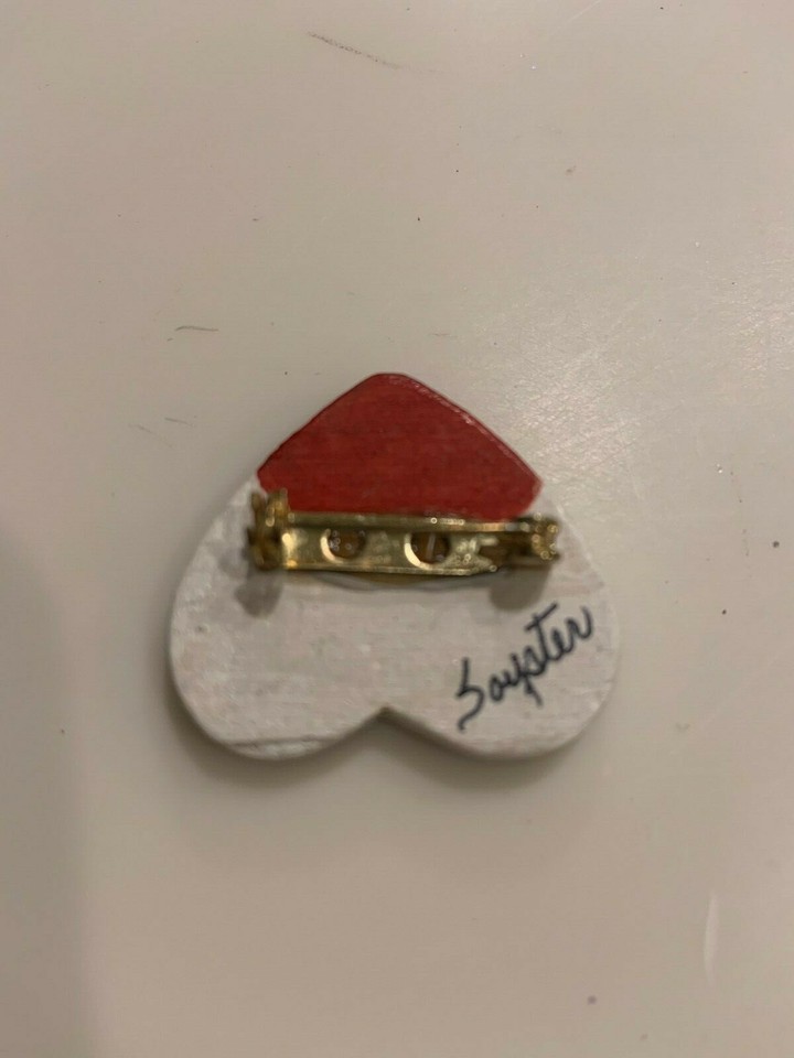 Santa Claus Pin - Christmas Brooch - Painted Wood | eBay