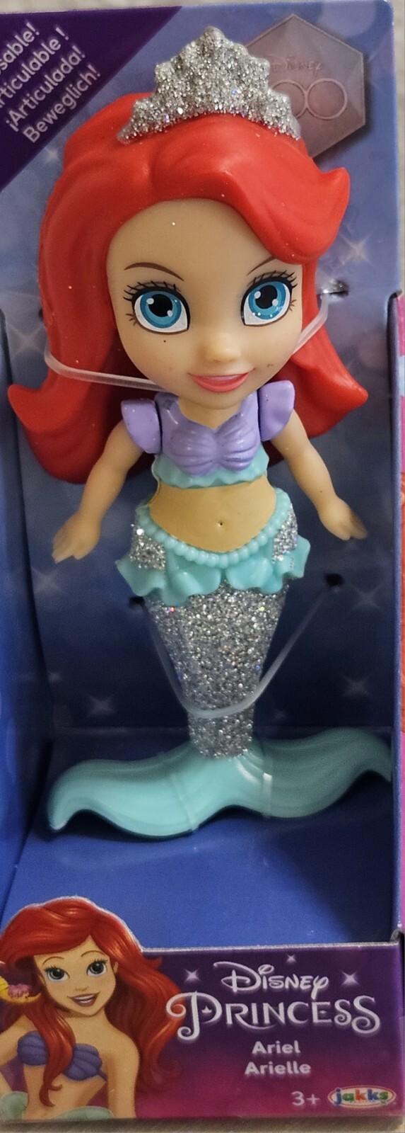 Rare Disney Princess Ariel Sequin Dress Mini 3" Posable Doll New ...