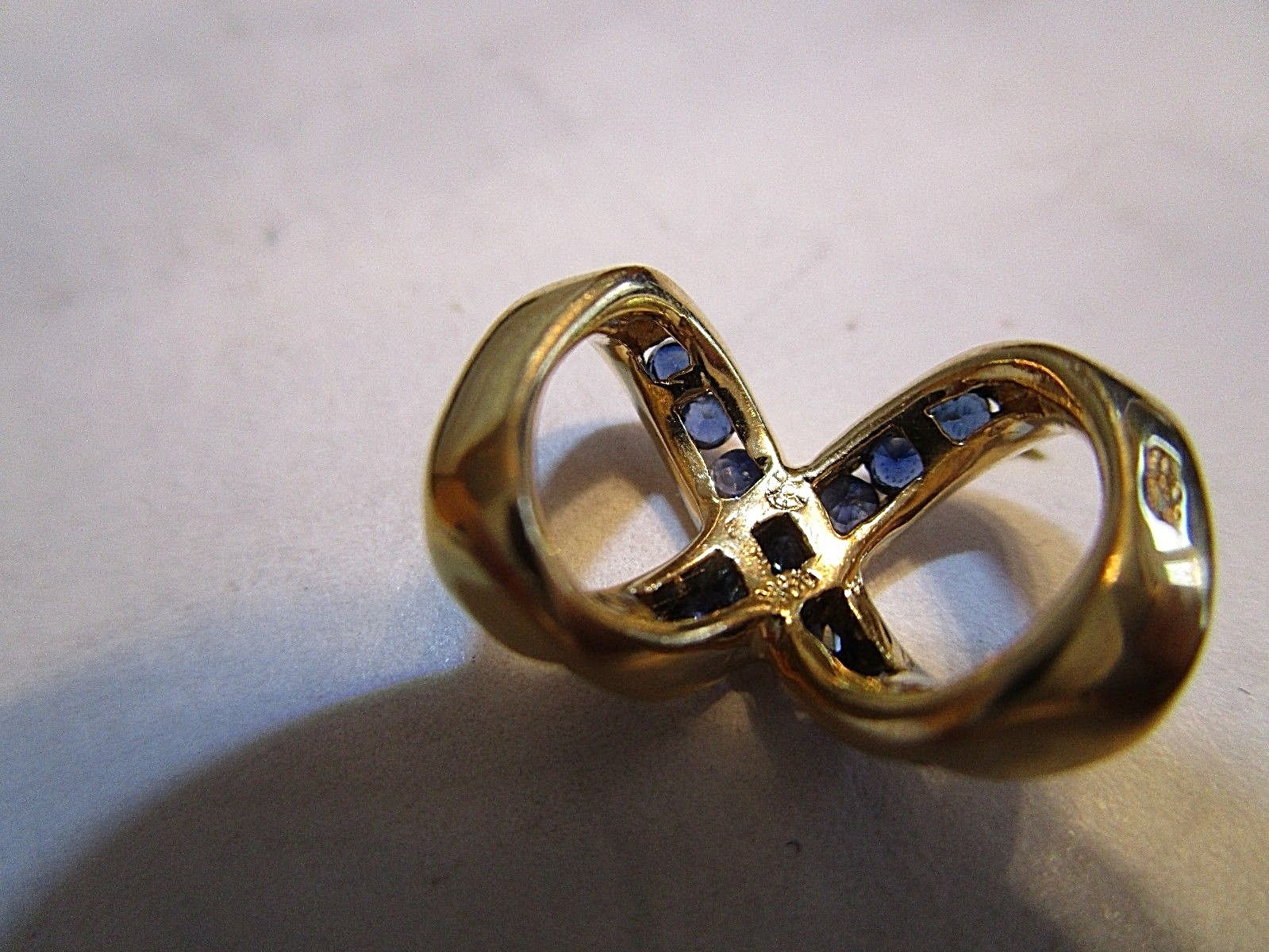 Infinity Slide Pendant 14k yellow gold and Sapphires | eBay