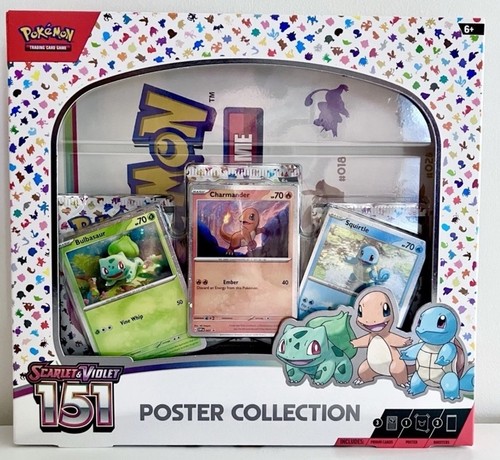 Pokémon TCG Scarlet & Violet 151 Poster Collection Box 3 Packs 3 Promo ...