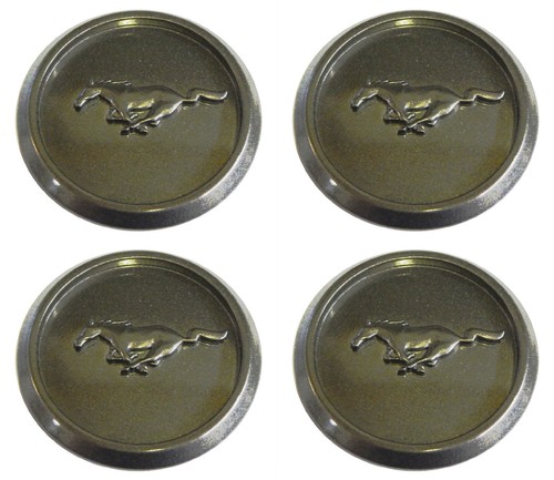 (4) 2004-2014 OEM FORD MUSTANG PONY GUNMETAL GRAY CENTER CAPS HUBCAPS ...