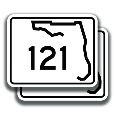 FLORIDA STATE ROAD 121 DECAL 2 Stickers Highway Sign Route Bogo Car ...