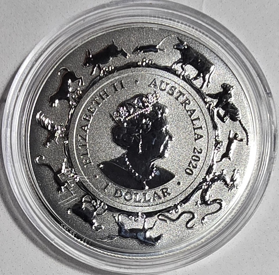 2020 1oz .999 Silver Austrailia Lunar Year of the Rat Coin in a Capsule ...