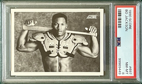 1990 Score Black & White *Bat/Pads* Bo Jackson #697 *Awesome* PSA 8 NM ...