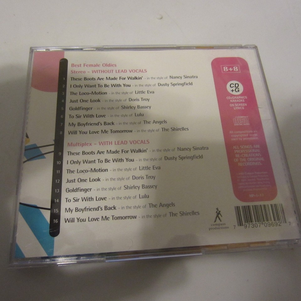 CD House Party Karaoke - Best Female Oldies (CD, 2003, Compass ...