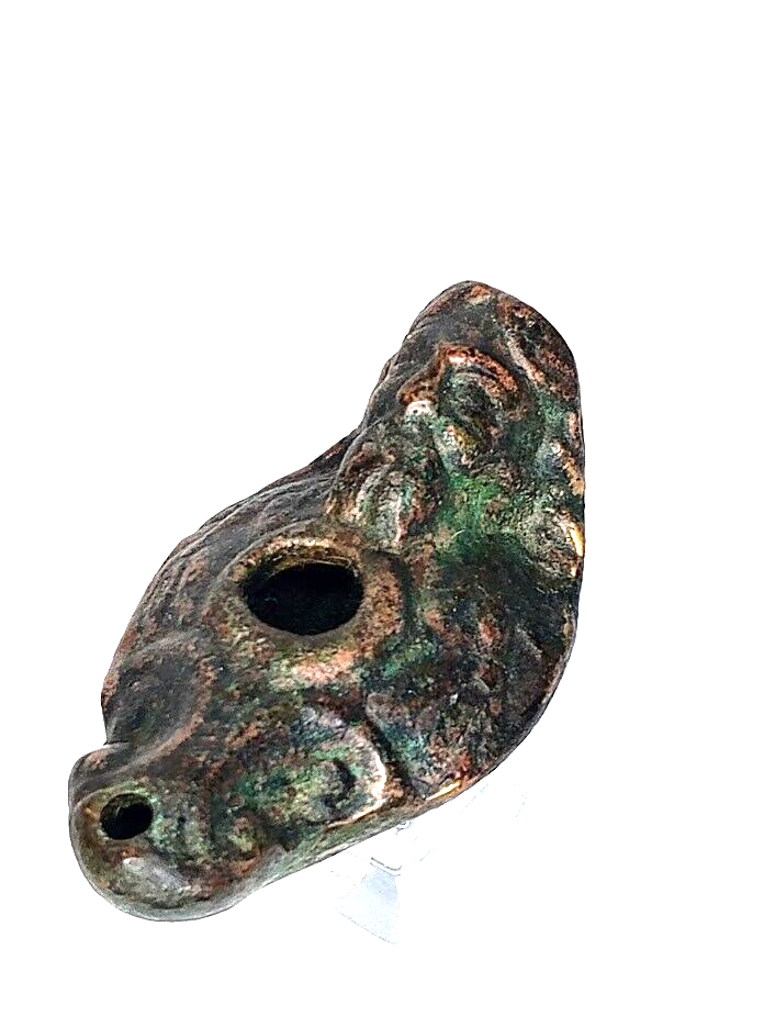 Black Man Bronze Oil Lamp Ancient Roman Terra Sigillata North African