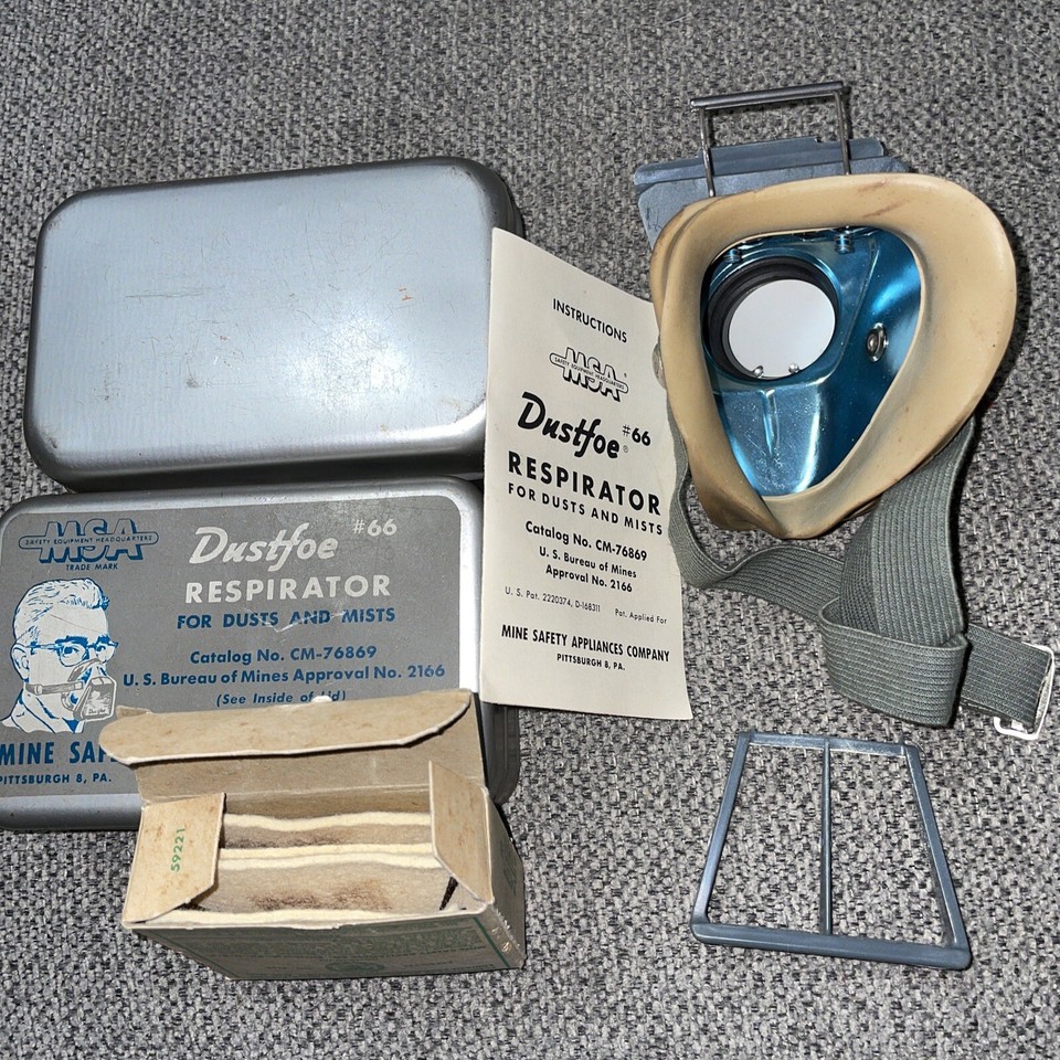 Vintage Mine Safety Appliance MSA Dustfoe #66 Mining Equiptment w/Tin ...