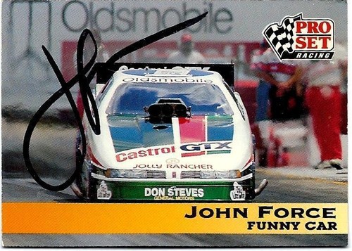 PRO SET RACING AUTOGRAPH JOHN FORCE W/COA 1992 FUNNY CAR | eBay