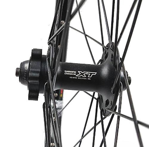 26" Sun Ringle MTX33/ Shimano XT HG Black QR FRONT & REAR 36H Disc ...