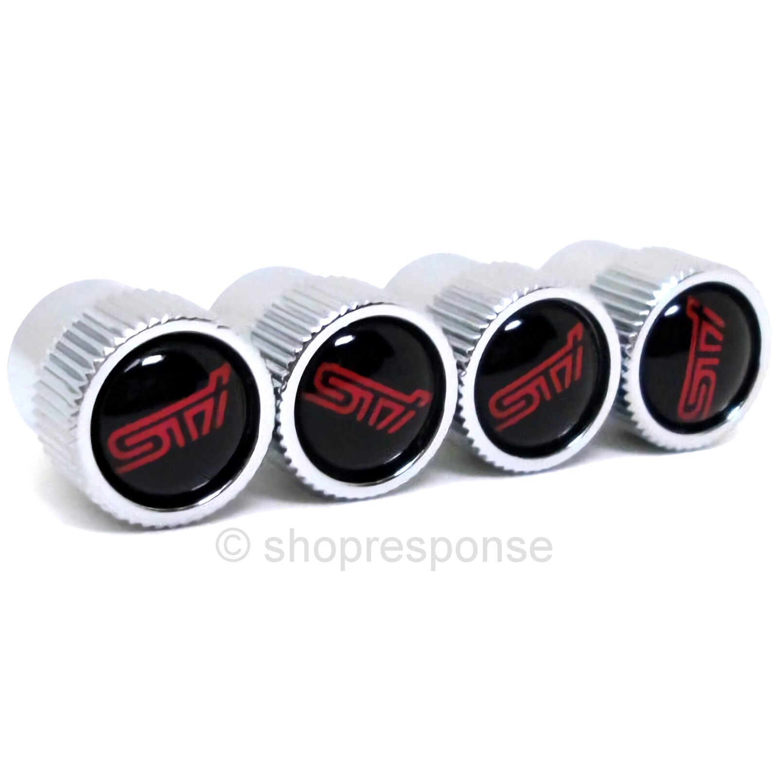 OEM Subaru STi Tire Air Valve Stem Caps Chrome SOA342L136 Authentic ...