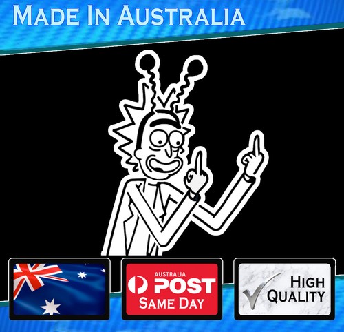 Car Sticker - Rick Fingers large. White. Rick and Morty Funny Vinyl ...
