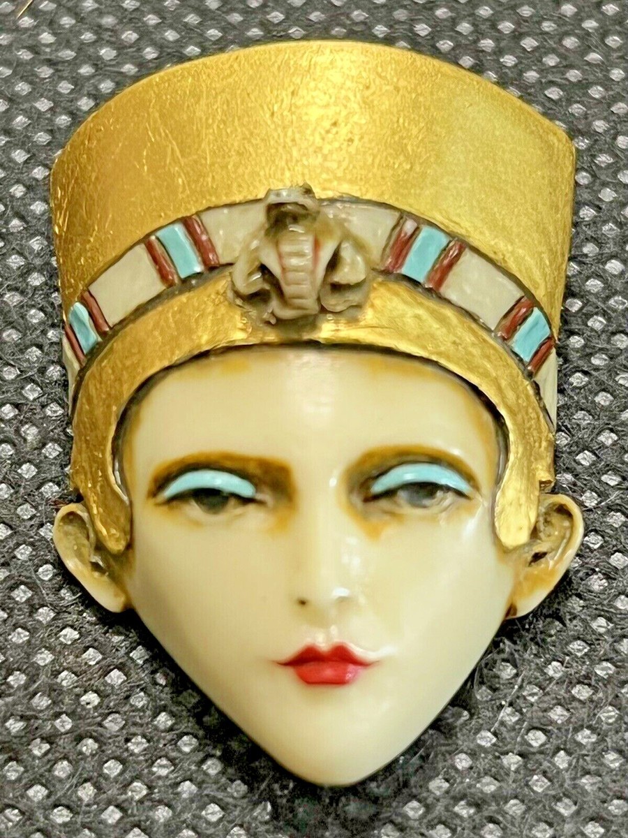 Vintage Sylvia Massey Lady Face Brooch Pin Rare 1980s Artist Signed ...