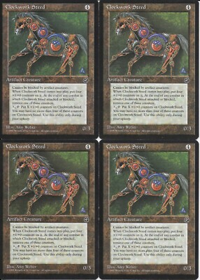 MTG: CLOCKWORK STEED Homelands UNCOMMON; played, Excellent condition x4 ...