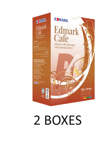 2 BOX SEALED( 40sachets x 18g) EDMARK Ginseng Coffee For Him Men Cafe ...