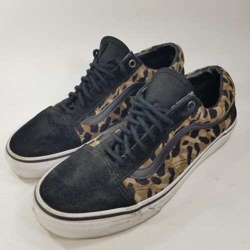 Vans Lace Up Sneakers Women's Size 9 Black Leopard Exotic Print Suede ...