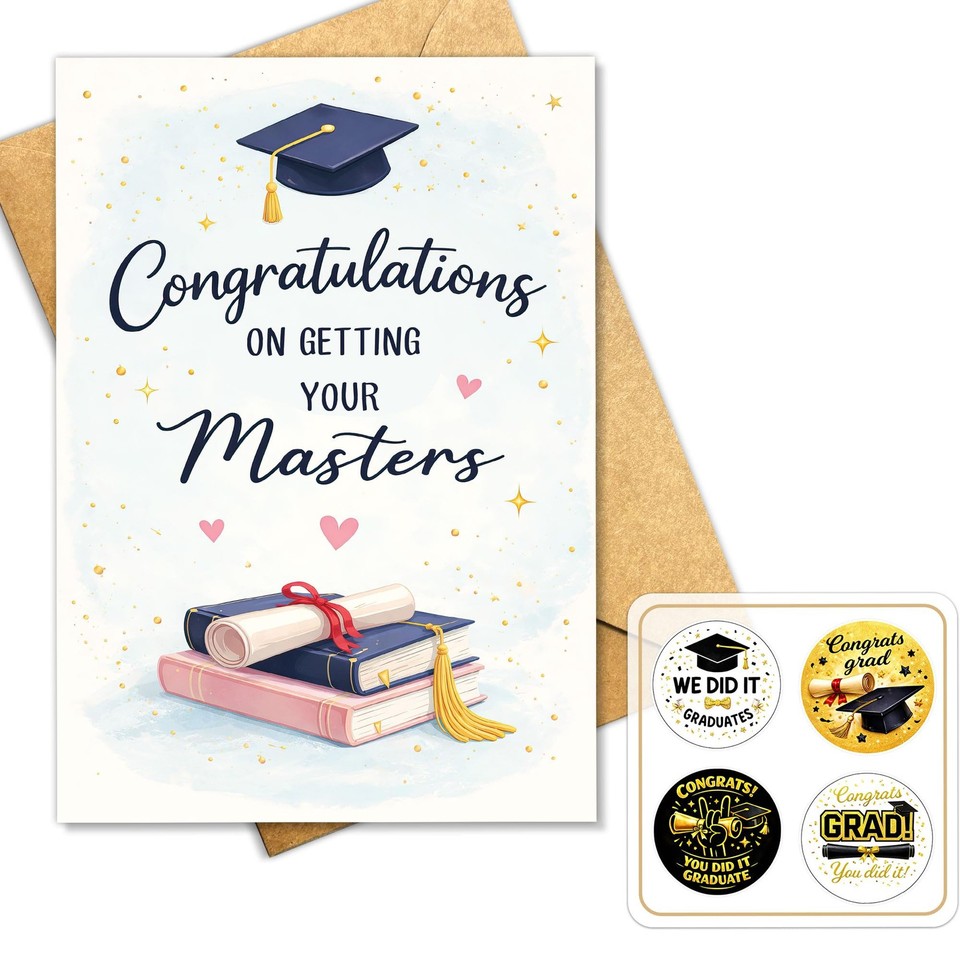 (5.3x8in) Congratulations on Getting Your Masters Graduation Card ...
