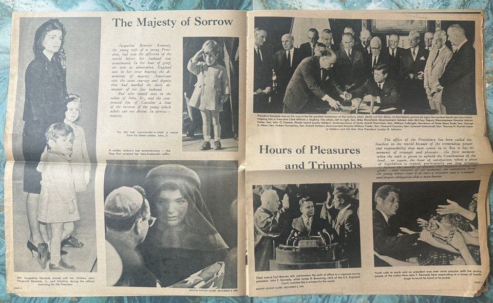 John F Kennedy Memorial Issue Boston Globe Dec 8 1963 + Newspaper ...