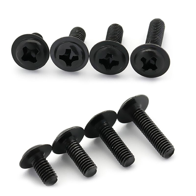 Flanged Phillips Pan Head Black Screw Carbon Steel Bolts M2 M2.5 M3 M4 ...