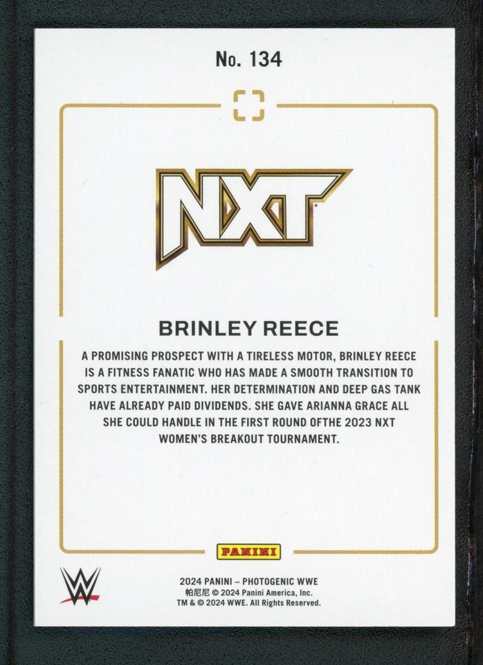 2024 BRINLEY REECE 03/99 PANINI PHOTOGENIC WWE NXT ROOKIE RC #134 | eBay