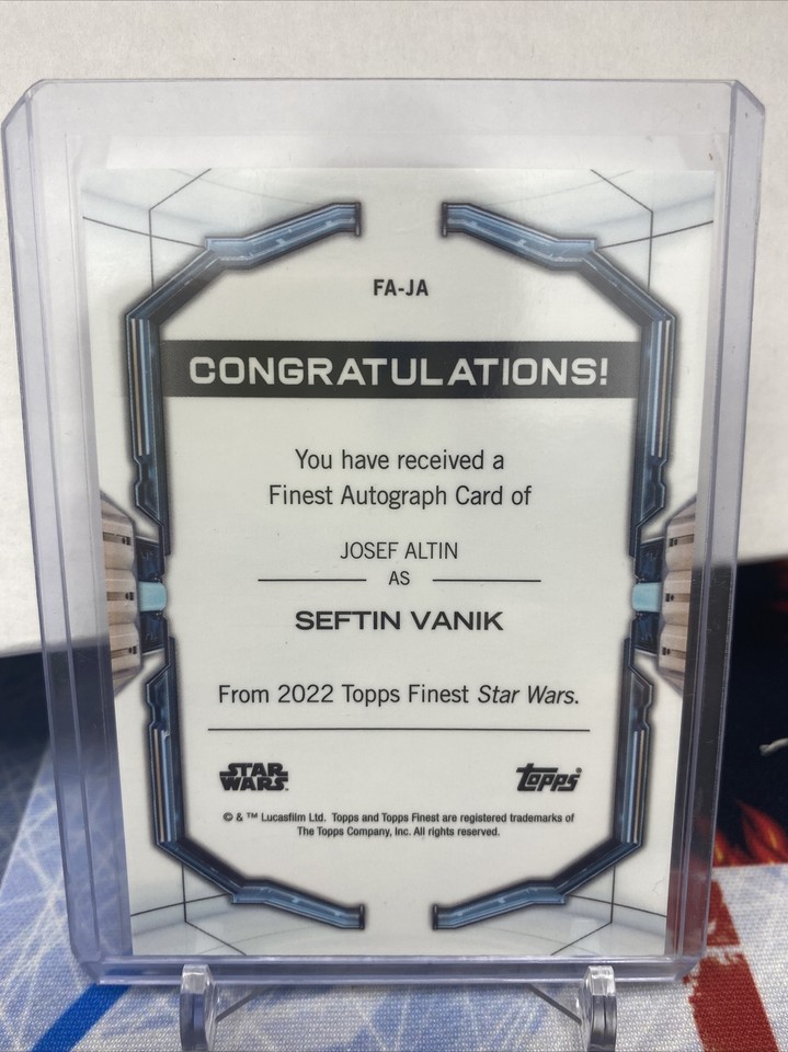 2022 Finest Star Wars Orange Refractor /25 Josef Altin Seftin Vanik Auto | eBay