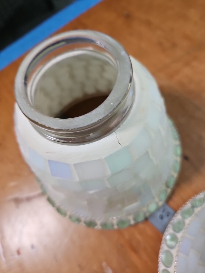 Ceiling Fan / Vanity Light Glass Mosaic Light Globe Replacement Pair ...