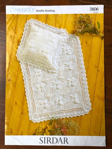 Sirdar 3806 knitting pattern baby DK lace patchwork style blanket ...