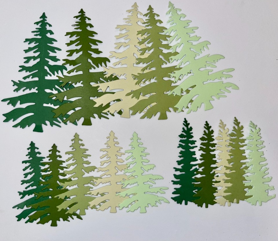 15 SML EVERGREEN TREES cardstock paper die cut embellishments | eBay