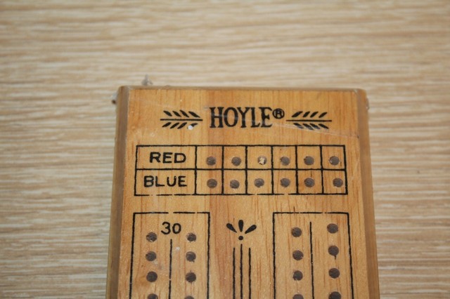 Vintage Hoyle Cribbage Wood Board No 5020 Card Game With 6 Pegs for ...