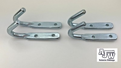 4 x Heavy Duty Large Rope Hooks Zinc Plated Steel Trailers Trucks ...