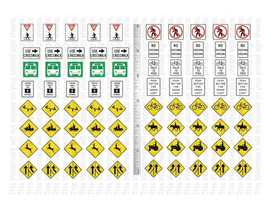 1100+ O Scale 1:48 Street and Traffic Signs on Adhesive-Backed Paper | eBay