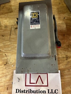 SQUARE D H362 60 AMP SAFETY DISCONNECT SWITCH 3 POLE FUSIBLE 600V AC/DC ...