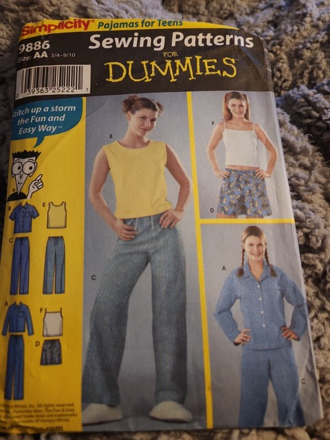 Simplicity Sewing Pattern 9886 Teens Pajamas Uncut for sale online | eBay