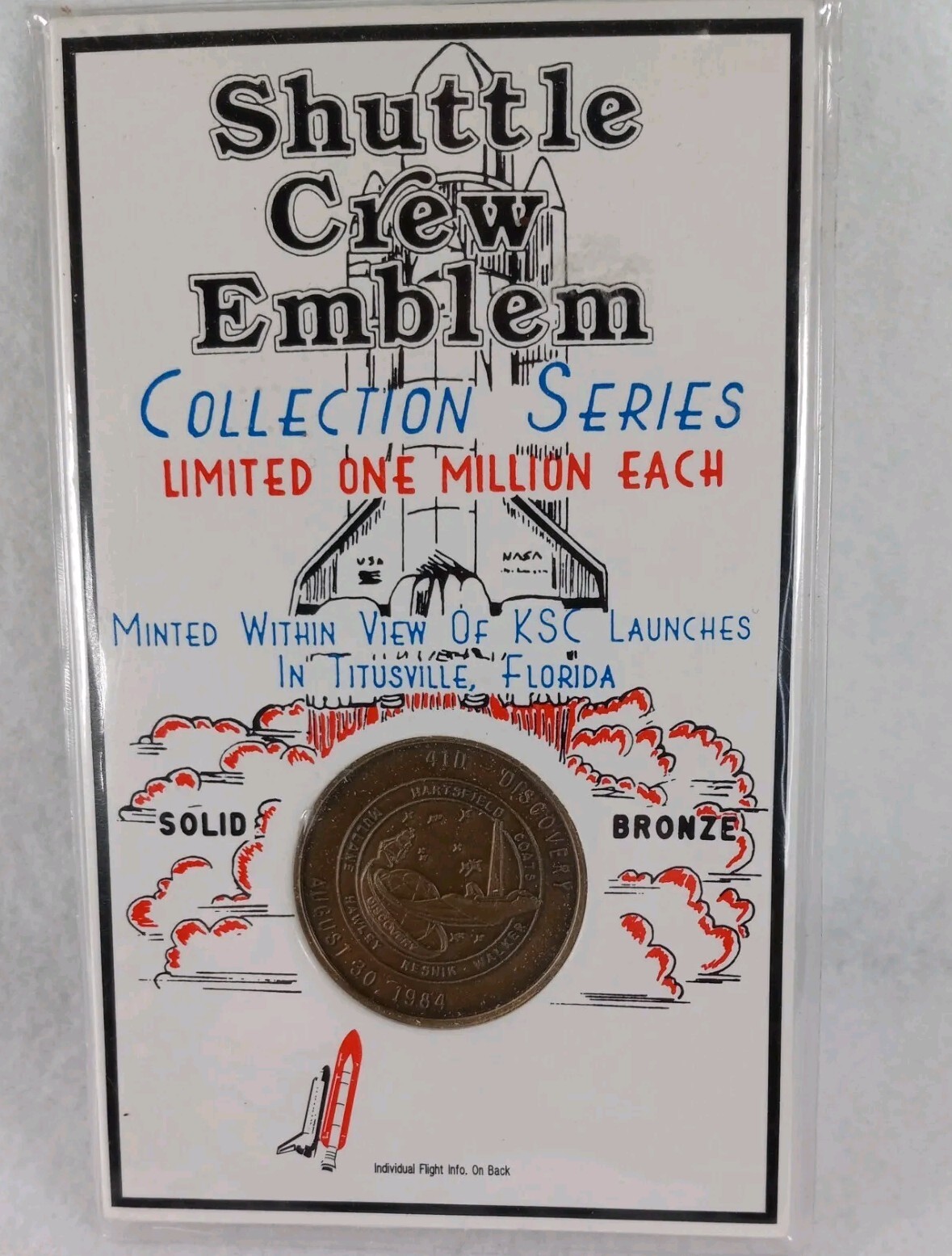 Shuttle Crew Emblem Coin Collection Series 8/30/84 BRONZE SOLID 97 ...