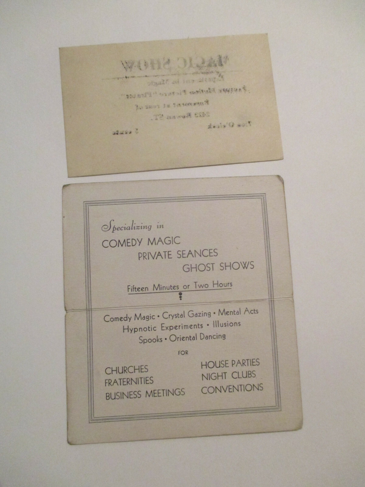 ORIGINAL MAGICIAN'S ADVERTISEMENT / CARD 1940'S 50'S. LOUISVILLE MAGIC ...