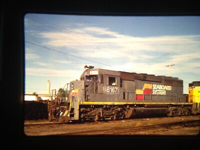 RP17 35MM Train Slide ENGINE LOCOMOTIVE Car SEABOARD SYSTEM SS 8167 ...