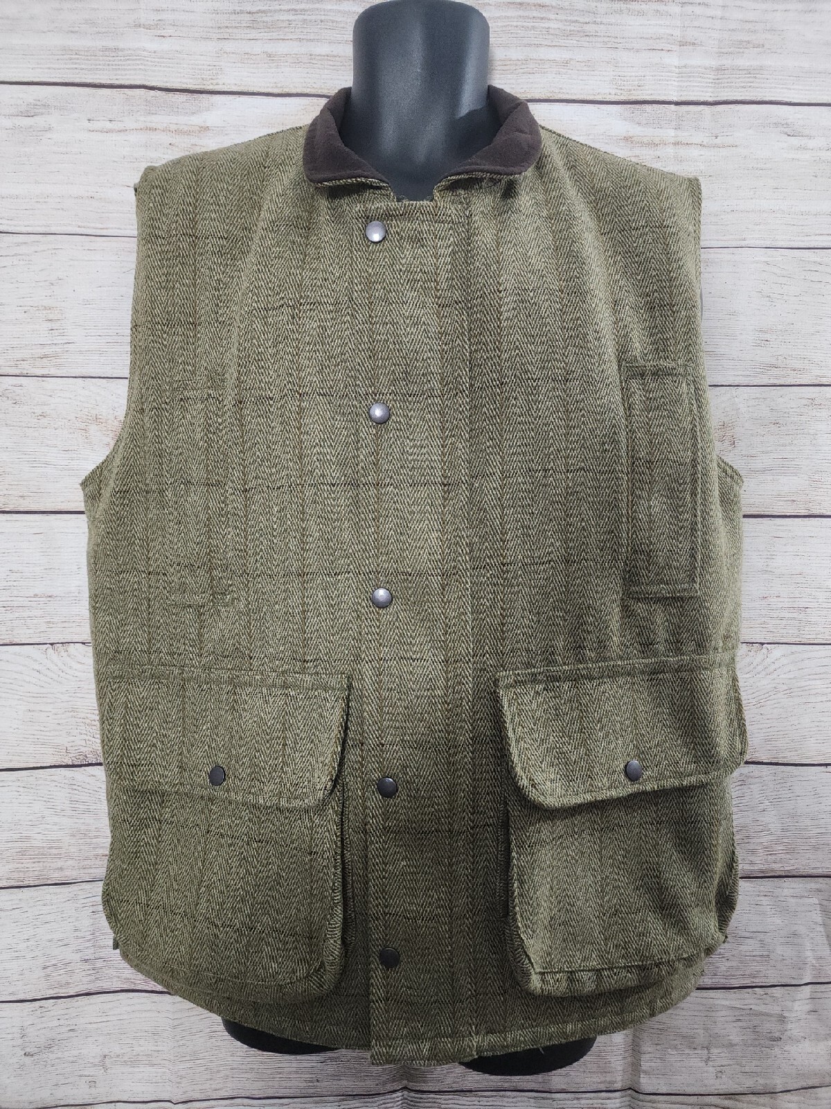 Jack Orton size M - UK Imported - Green Wool Tweed Vest - Heavy Duty ...