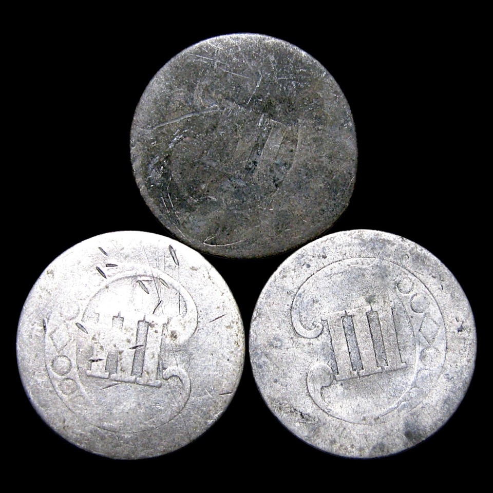 Lot of 3 Silver Three Cent Pieces 3cp - Nice Details Coin Lot ...