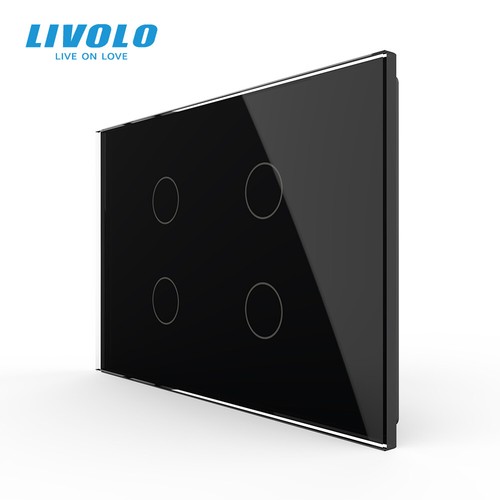 LIVOLO AU Standard 4 Gang 1 Way Glass Panel Wall Light Touch Switch ...