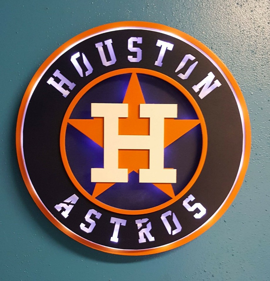 Astros LED wall sign, Houston Astros Baseball Fan sign, Man cave Sign ...