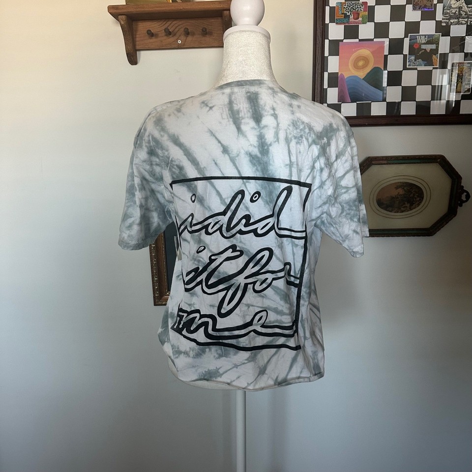 Dusty Blue and Grey Tie Dye Cropped "I Did It For Me" Tee - SIZE M | eBay