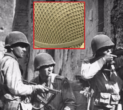 ORIGINAL WWII Woven Square Pattern M1 Helmet Net from US GI OD Camo ...