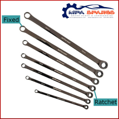 JEFFERSON EXTRA LONG 7 PIECE DOUBLE RING FIXED/RATCHET END SPANNER SET ...