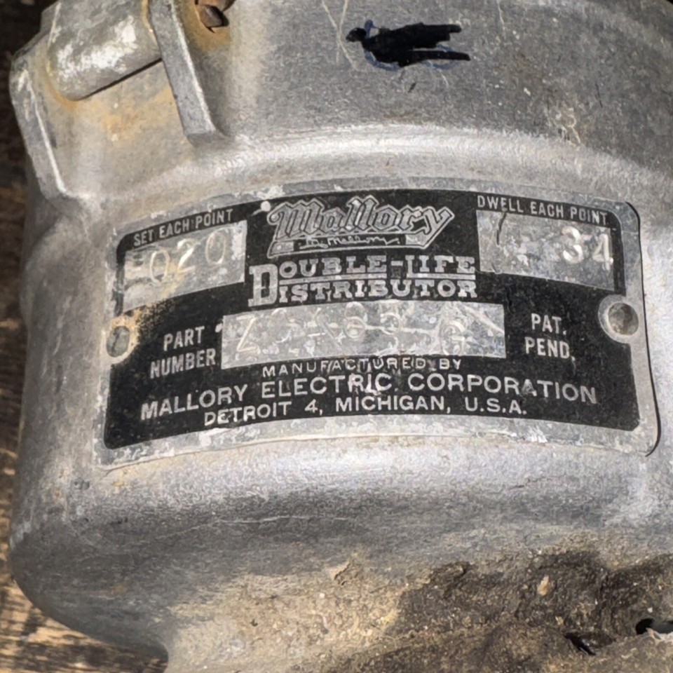Mallory Dual Point Distributor ZC465G Tach Drive BBC SBC | eBay