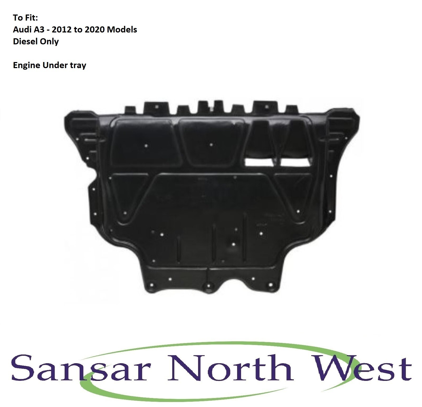 For Audi A3 - Engine Under tray Shield Splash Guard 2012 to 2020 DIESEL ...