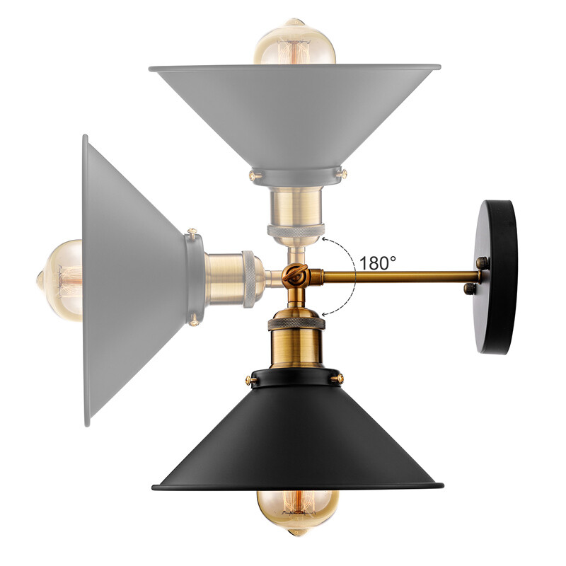 Barn Industrial Cone Shade Wall Light Fixture Warehouse Hallway Lamp ...